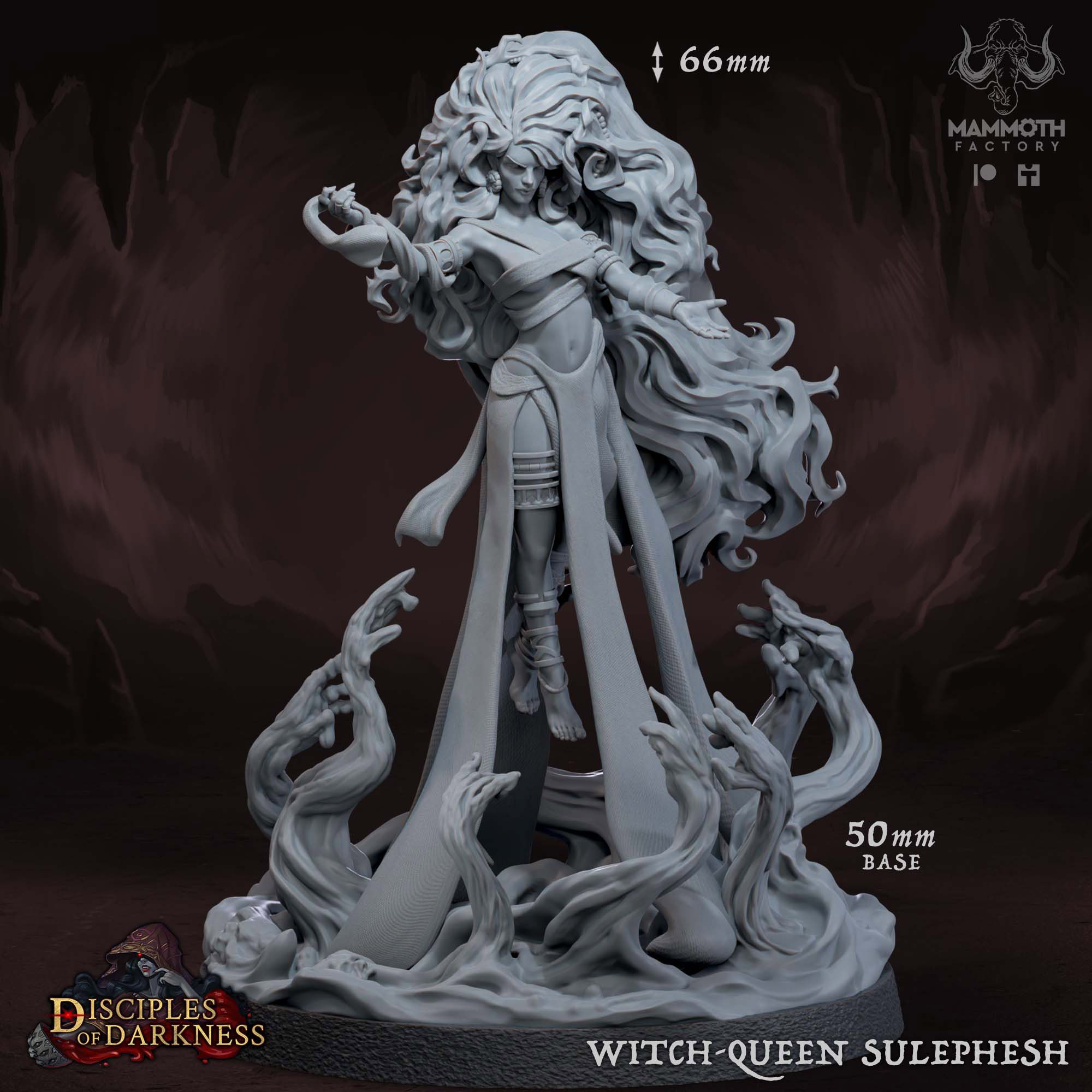 Witch-Queen Sulephesh (50mm) - miniature for table war-games & collecting